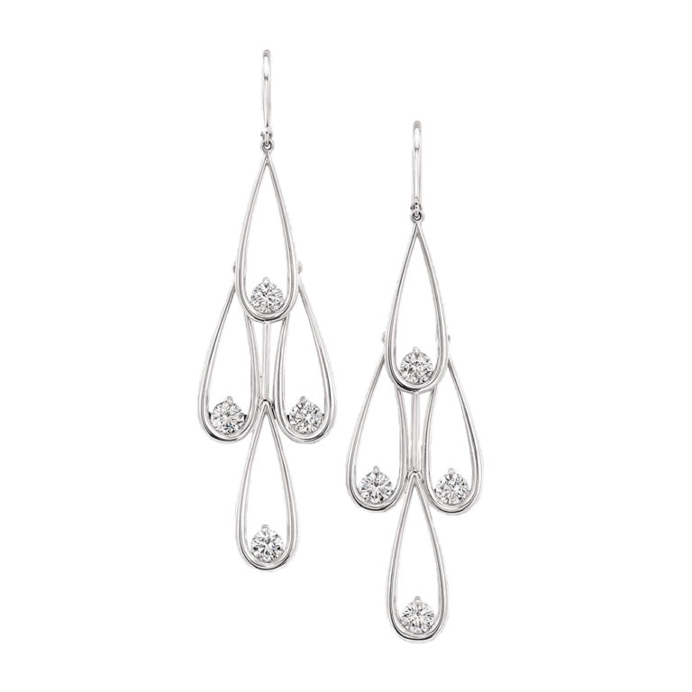 Rose Gold Dripping Diamond Earrings | Silverhorn Jewelers Santa Barbara